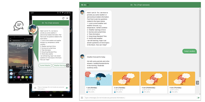 Enhancement on “Dr. Tin” Chatbot Service｜Hong Kong Observatory(HKO ...
